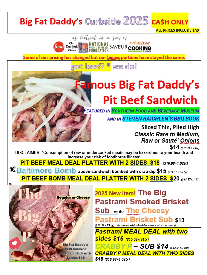 Curbside Menu Page 1 Revised Big Fat Daddys 2025 – Big Fat Daddy's